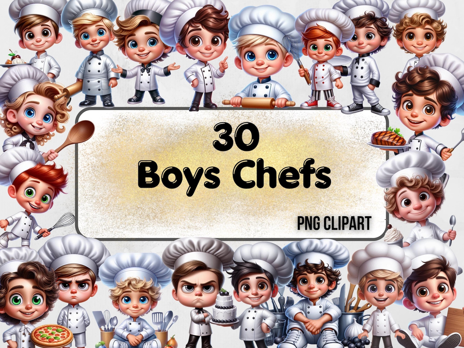 Boy Chef Clipart, Cook Clipart, Cute Boy in Kitchen, Cartoon Kids Png ...