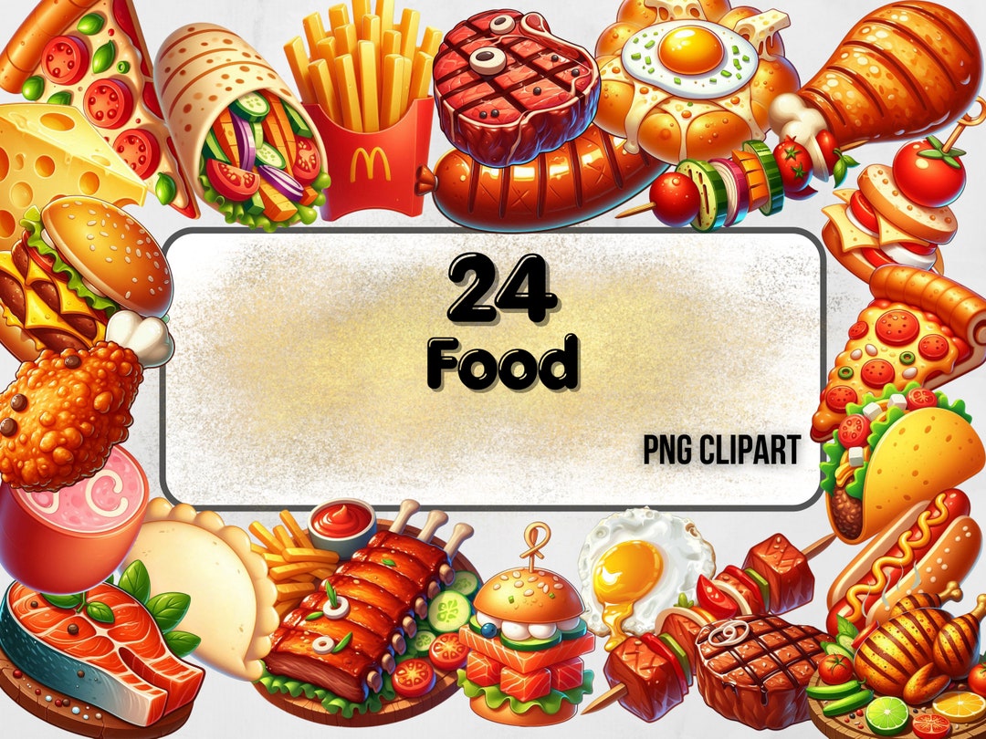 Junk Food Clipart Set: 24 PNG Graphics Bundle (commercial Use) - Etsy