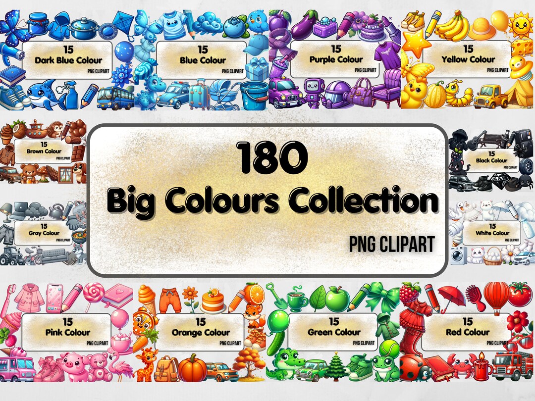 Big Colors Collection, Color Clipart, Colors PNG, Kids Clipart, Cute ...