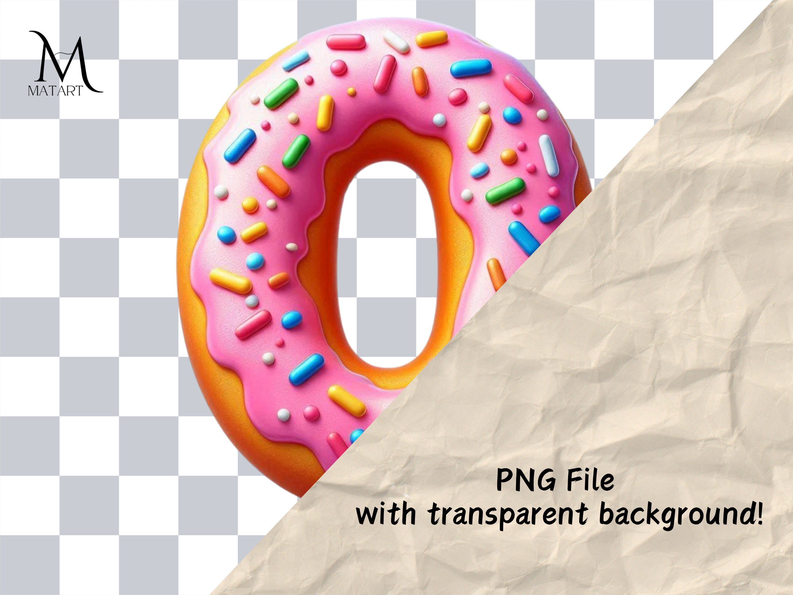 DONUTS Clipart, Donuts Clip Art, Birthday Numbers, Cake Numbers ...