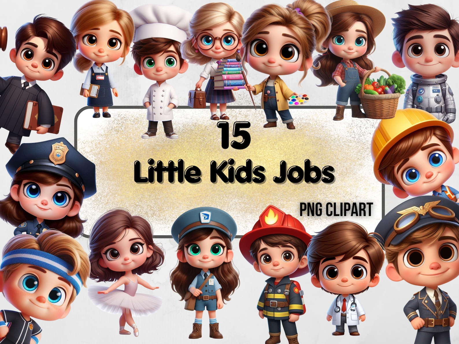 Kid Occupation Clipart, Kid Professions, Kid Cartoon Print, Printable ...