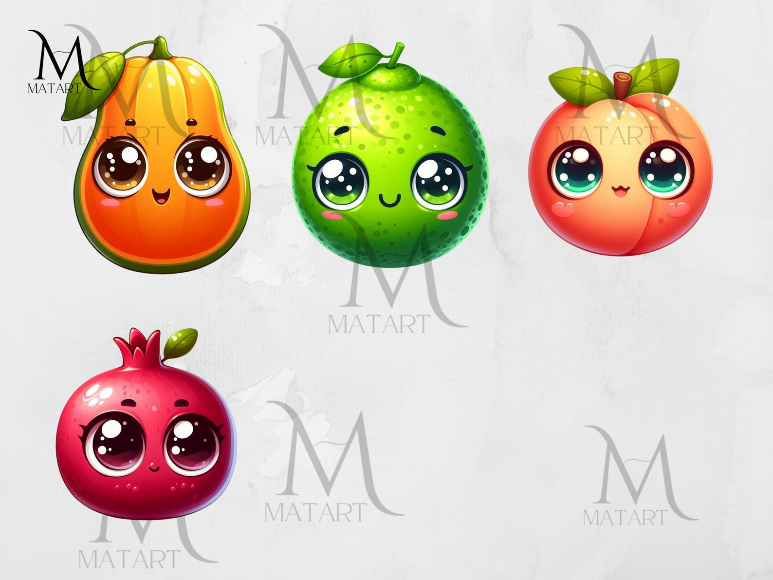 Colorful Happy Food Clipart Bundle - Perfect for Personal and ...