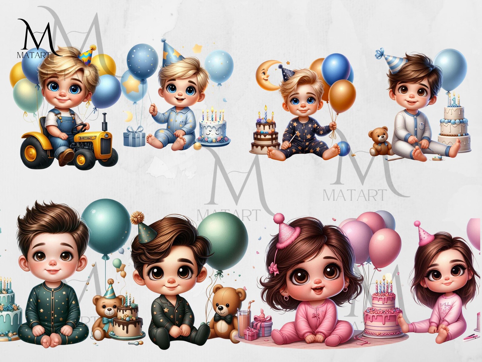 Birthday Kids Clipart: Happy Birthday PNG Images (60 Files) - Etsy