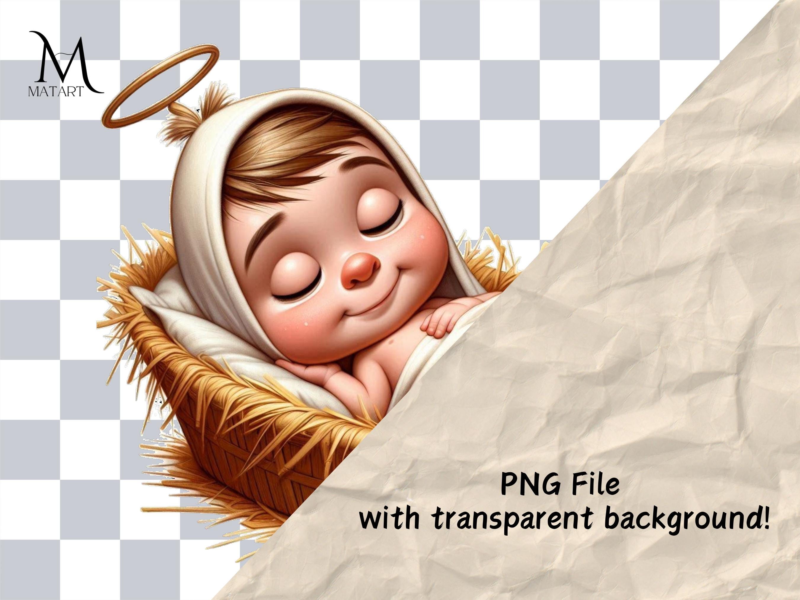 Cute Nativity Scene Clipart, Jesus Birth Illustration, Three Kings ...