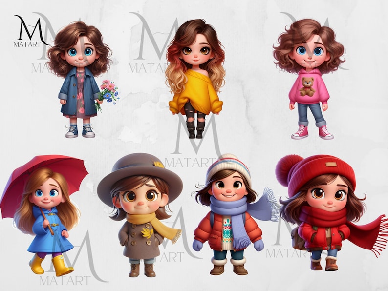 Cartoon Boy and Girl, Season Clothes, Pixar Kids, Cartoon Clipart ...