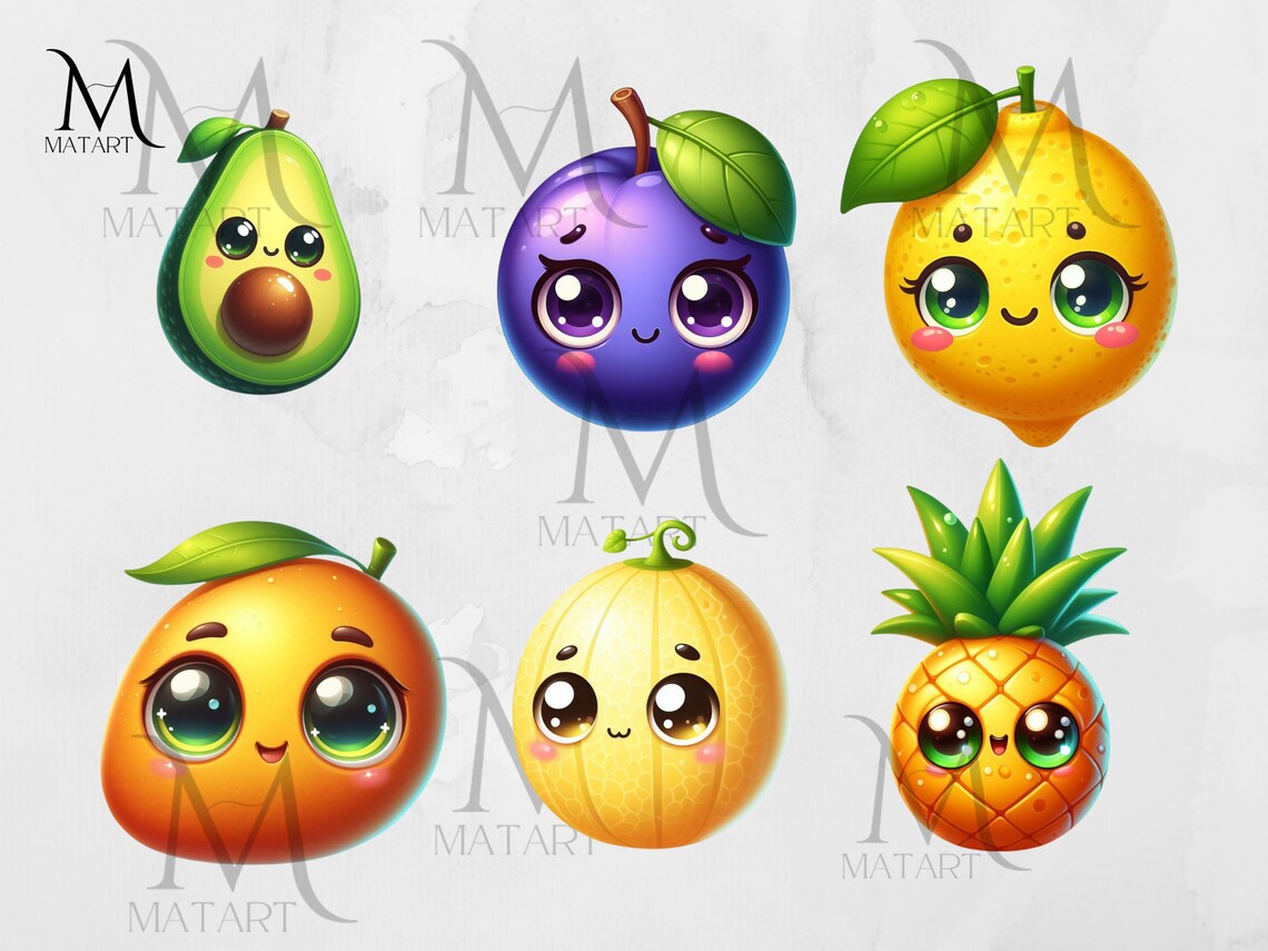 Colorful Happy Food Clipart Bundle - Perfect for Personal and ...
