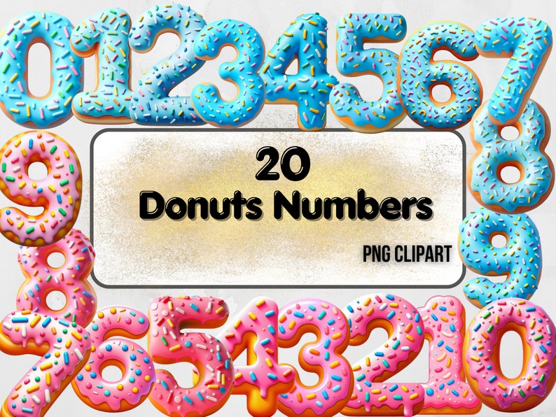 DONUTS Clipart, Donuts Clip Art, Birthday Numbers, Cake Numbers ...