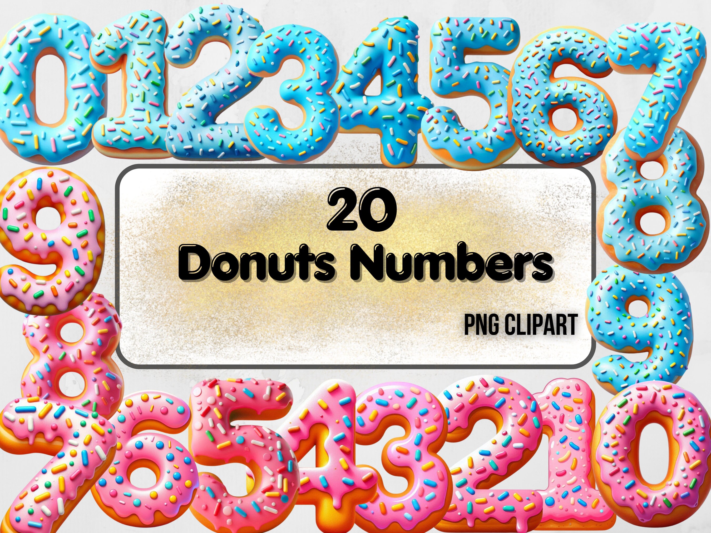 DONUTS Clipart, Donuts Clip Art, Birthday Numbers, Cake Numbers ...