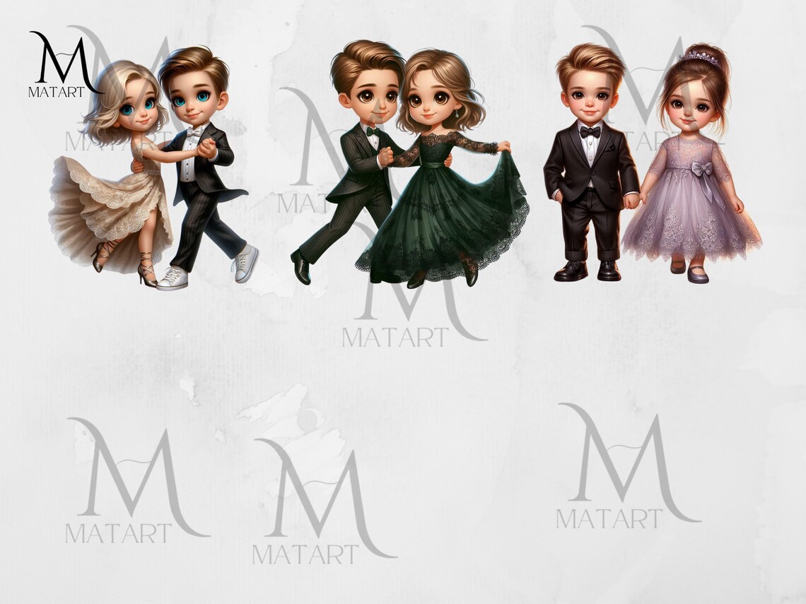 Graduation Boys and Girls Clipart, Bundle Set PNG Files 300 Dpi ...