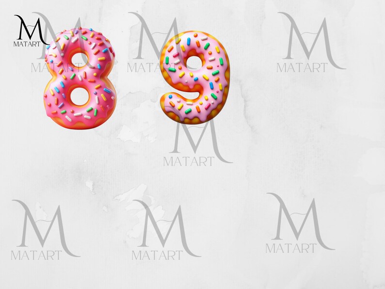 DONUTS Clipart, Donuts Clip Art, Birthday Numbers, Cake Numbers ...