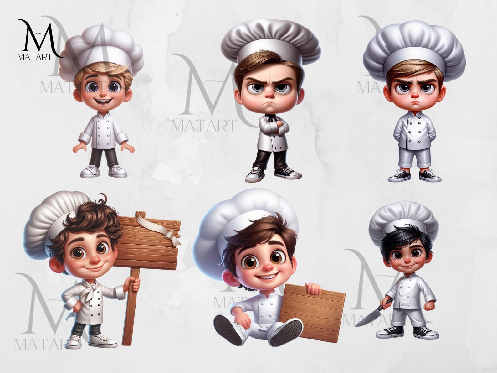 Boy Chef Clipart, Cook Clipart, Cute Boy in Kitchen, Cartoon Kids Png ...