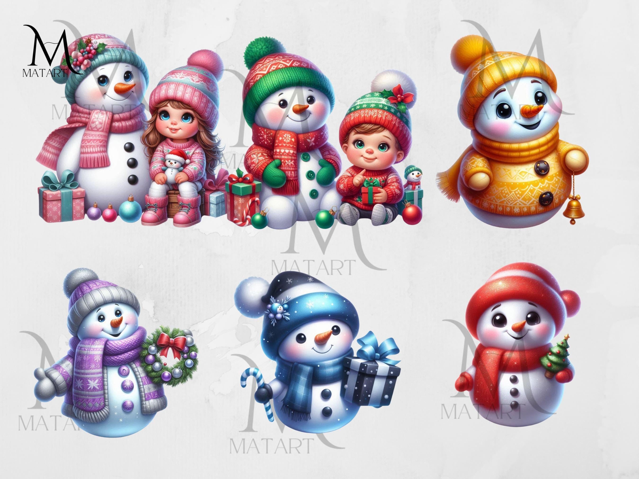 Christmas Cute Snowman Clipart, Christmas Clipart, Snowman Clipart ...