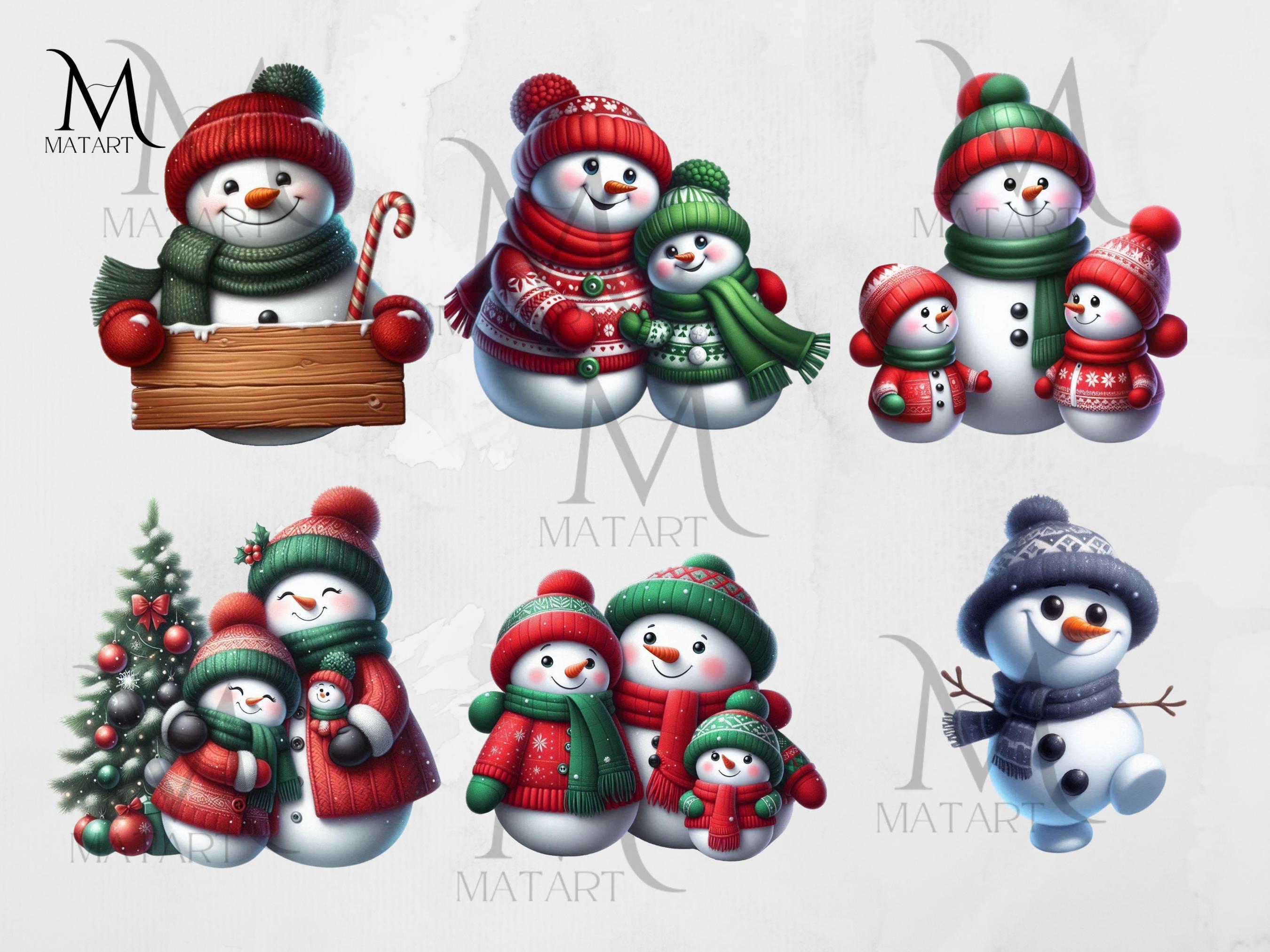 Christmas Cute Snowman Clipart, Christmas Clipart, Snowman Clipart ...