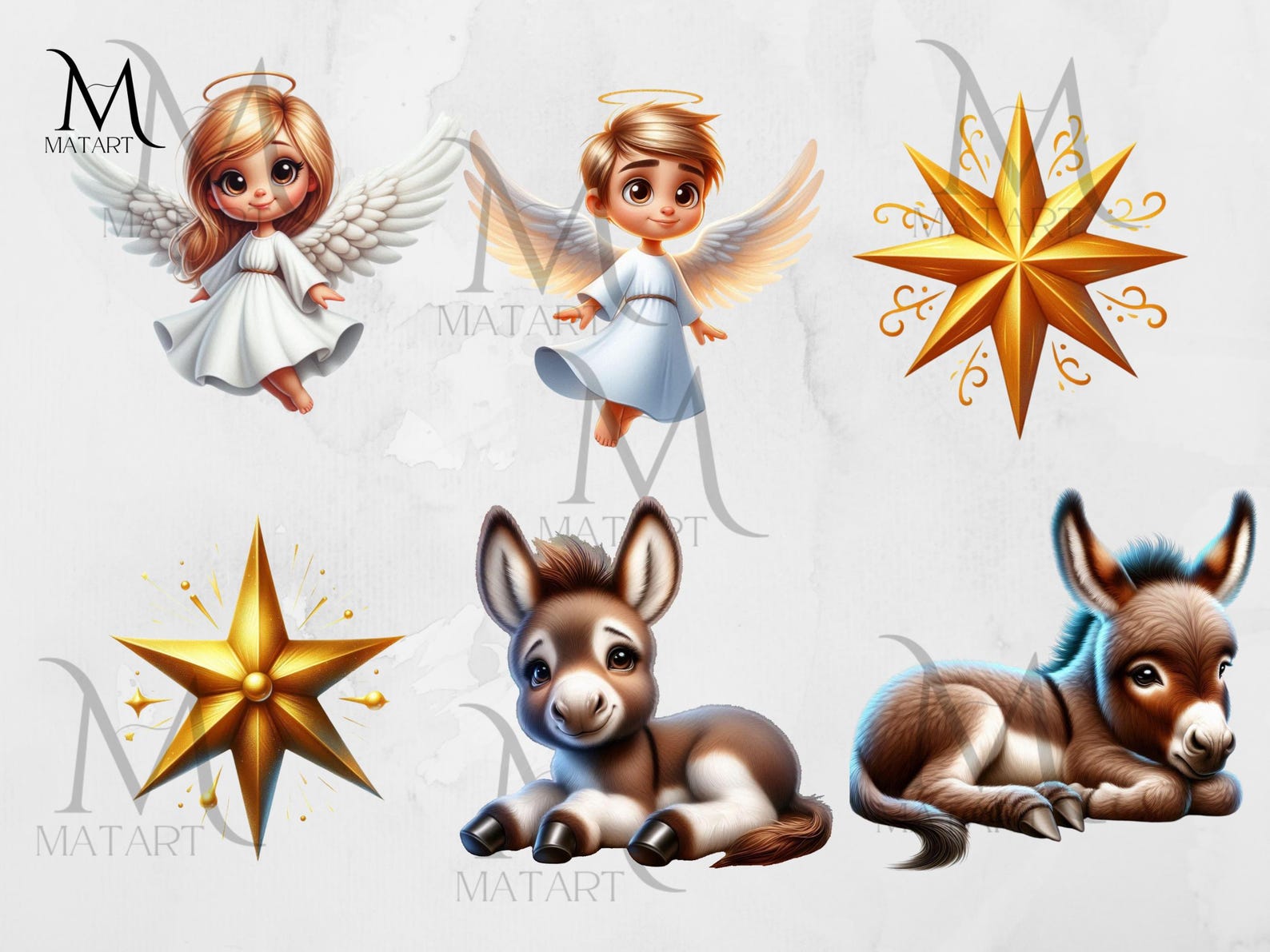 Cute Nativity Scene Clipart, Jesus Birth Illustration, Three Kings ...