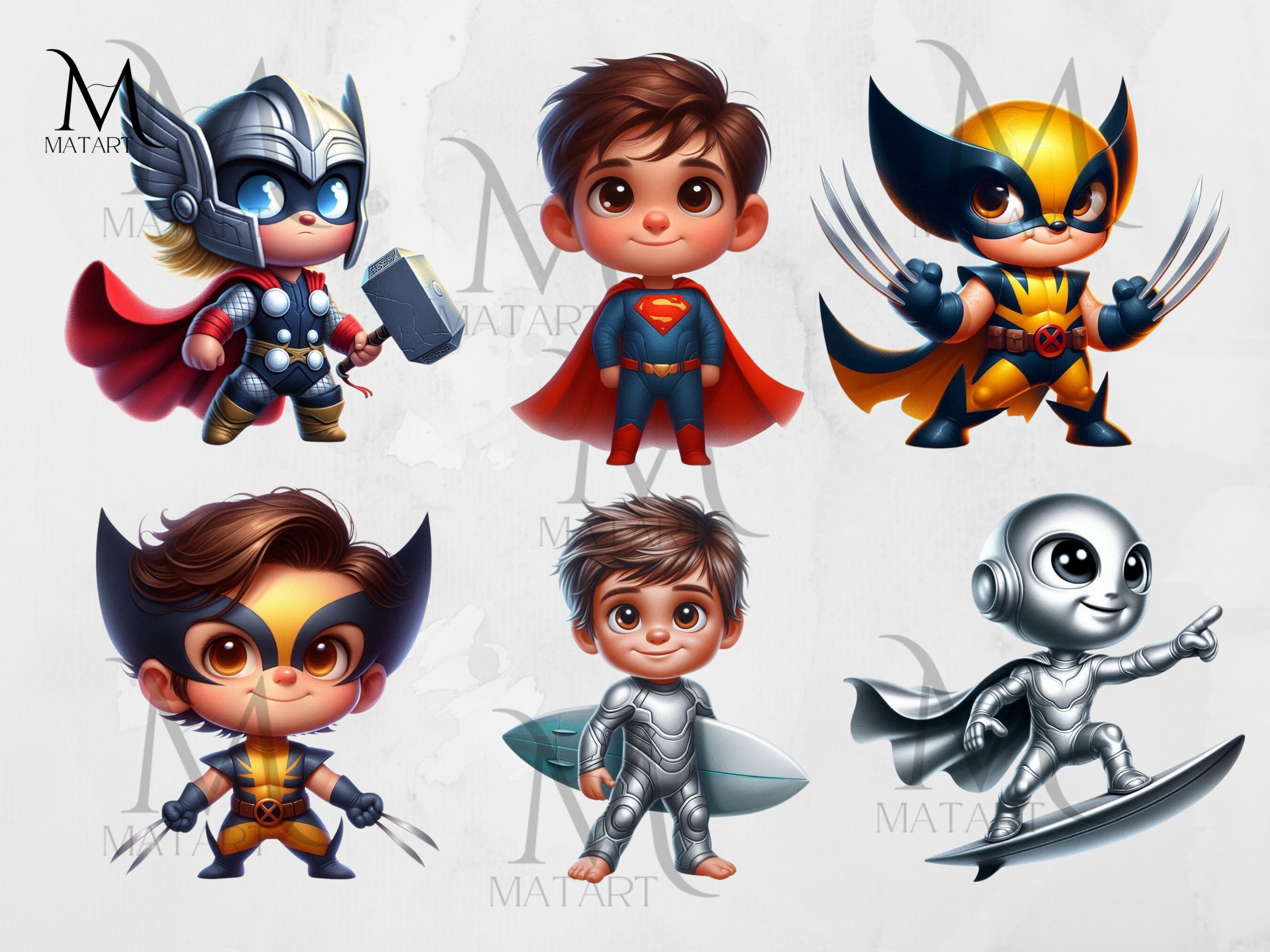Superhero Clipart Bundle: 26 PNG Stickers (digital Download) - Etsy