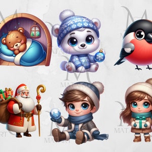 Winter Clipart, Cute Winter Clipart, Seasonal Clipart, Instant Download ...