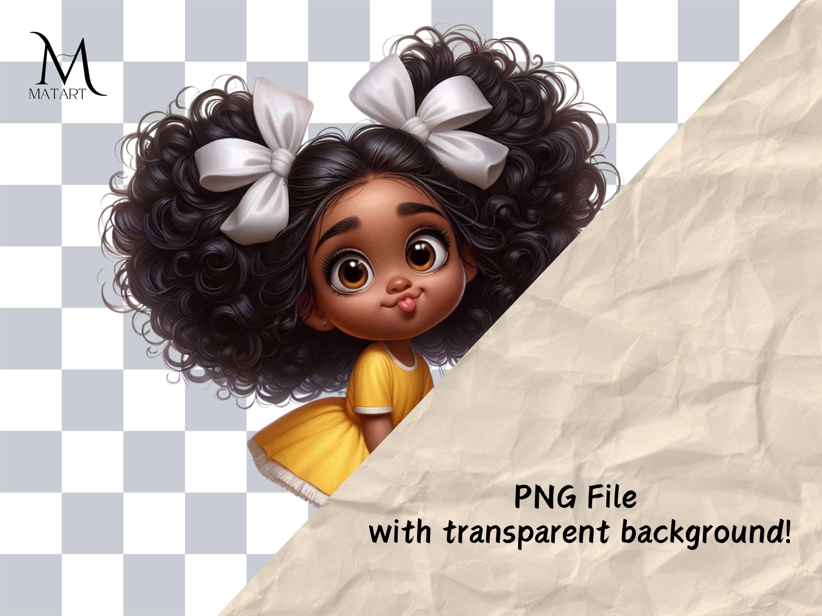 Black Girl Emotions PNG Clipart: African Kids Illustrations (digital ...