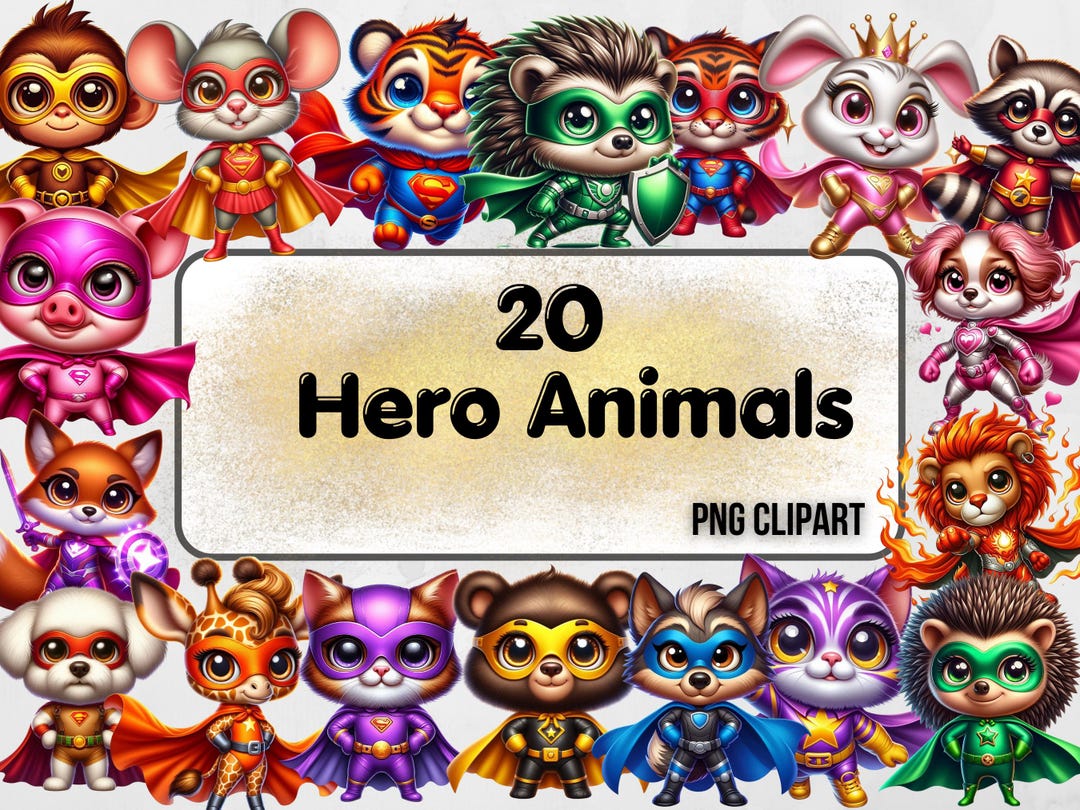 Animals Superhero Clipart Pngs, Superhero Stickers, Superhero Avengers ...