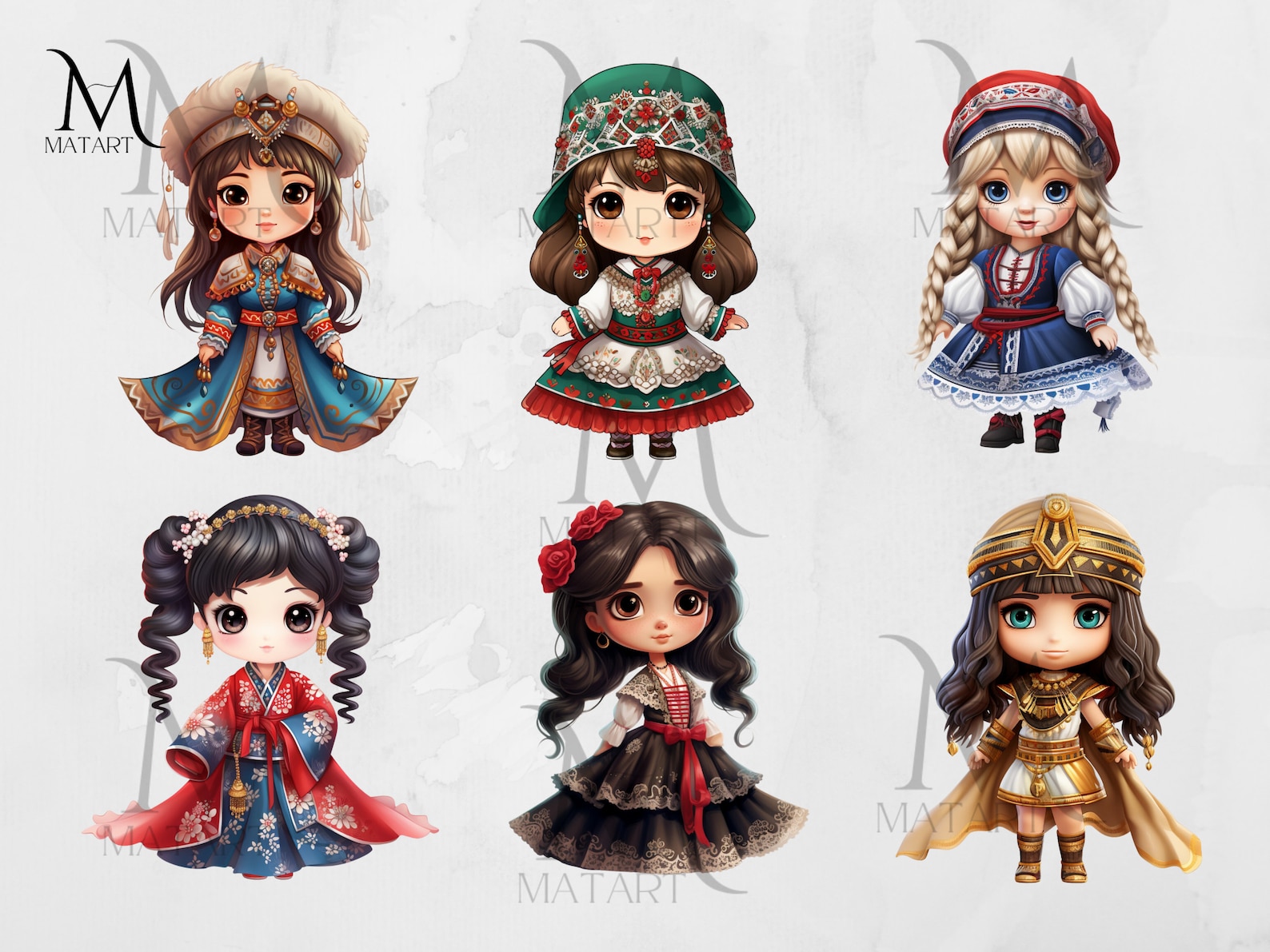 Traditional Clothes Chibi Doll, Cute Doll, Chibi PNG, Chibi Digital Art ...