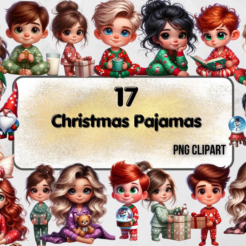 Christmas Pajama Clipart - Etsy