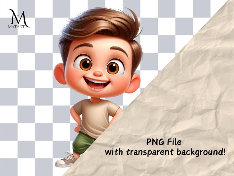 Boy's Emotions Clipart Set: Cartoon Kids Illustrations (PNG Files) - Etsy