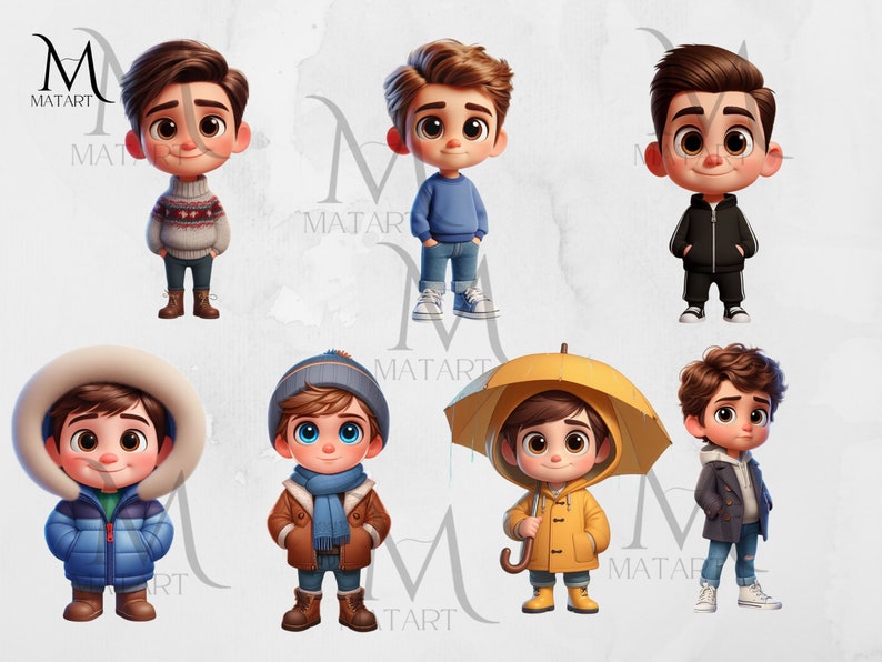 Cartoon Boy and Girl, Season Clothes, Pixar Kids, Cartoon Clipart ...