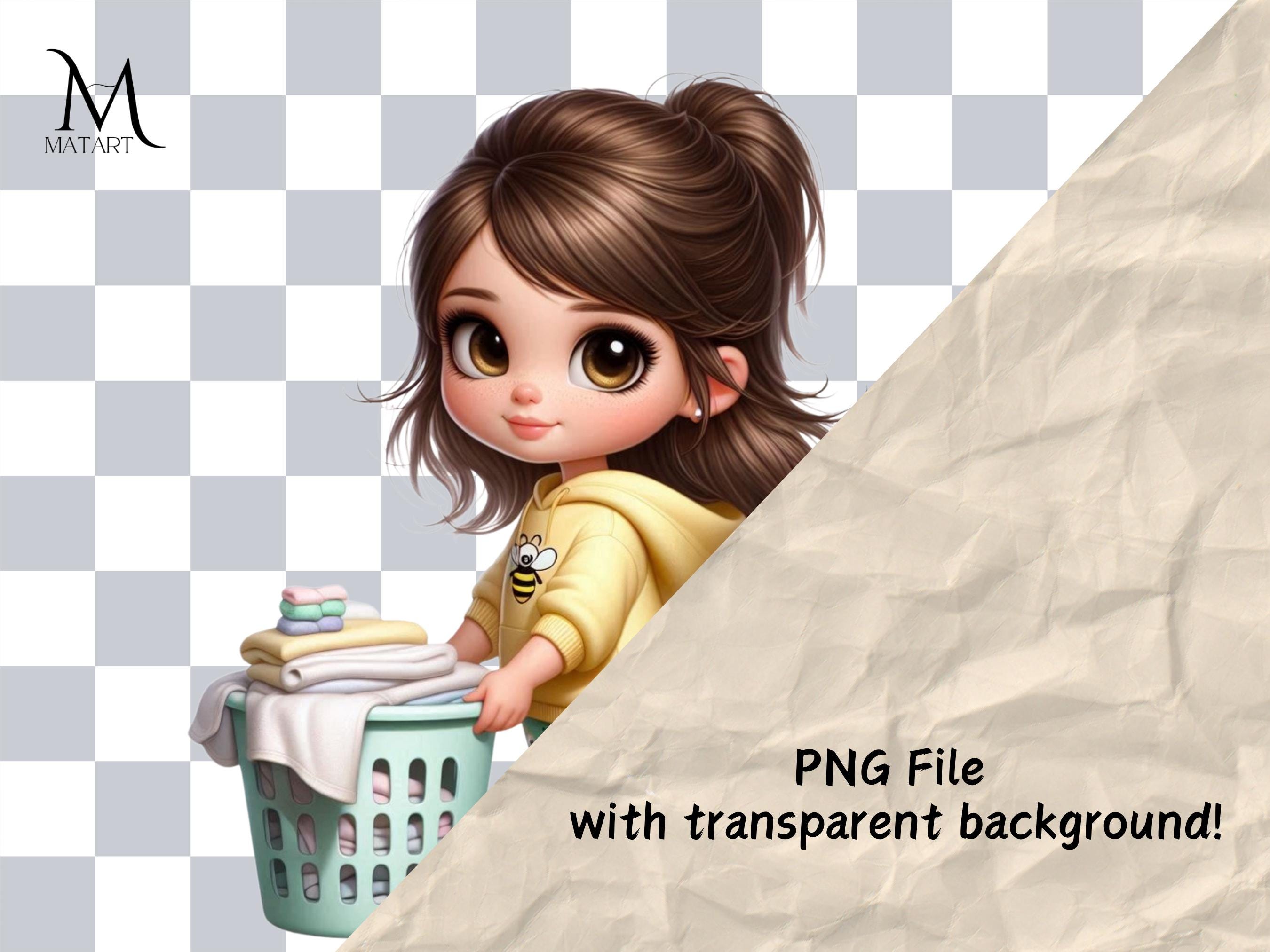 Household Chores, Kids Routine, Girl Clipart, Digital Clipart, Cute Png ...