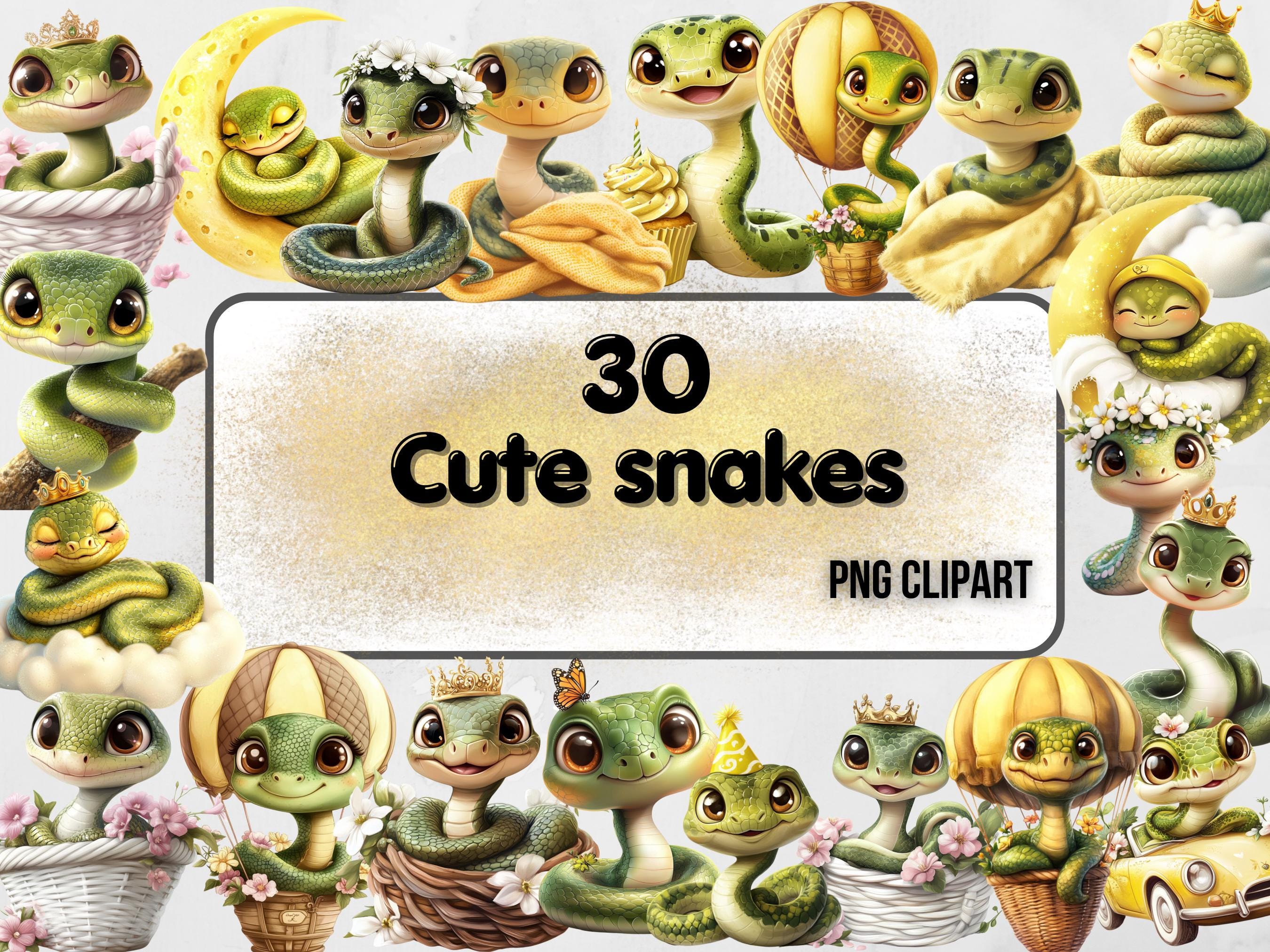 Cute Snake Watercolor Clipart, Cute Baby Snake, Animals Decor, Baby ...