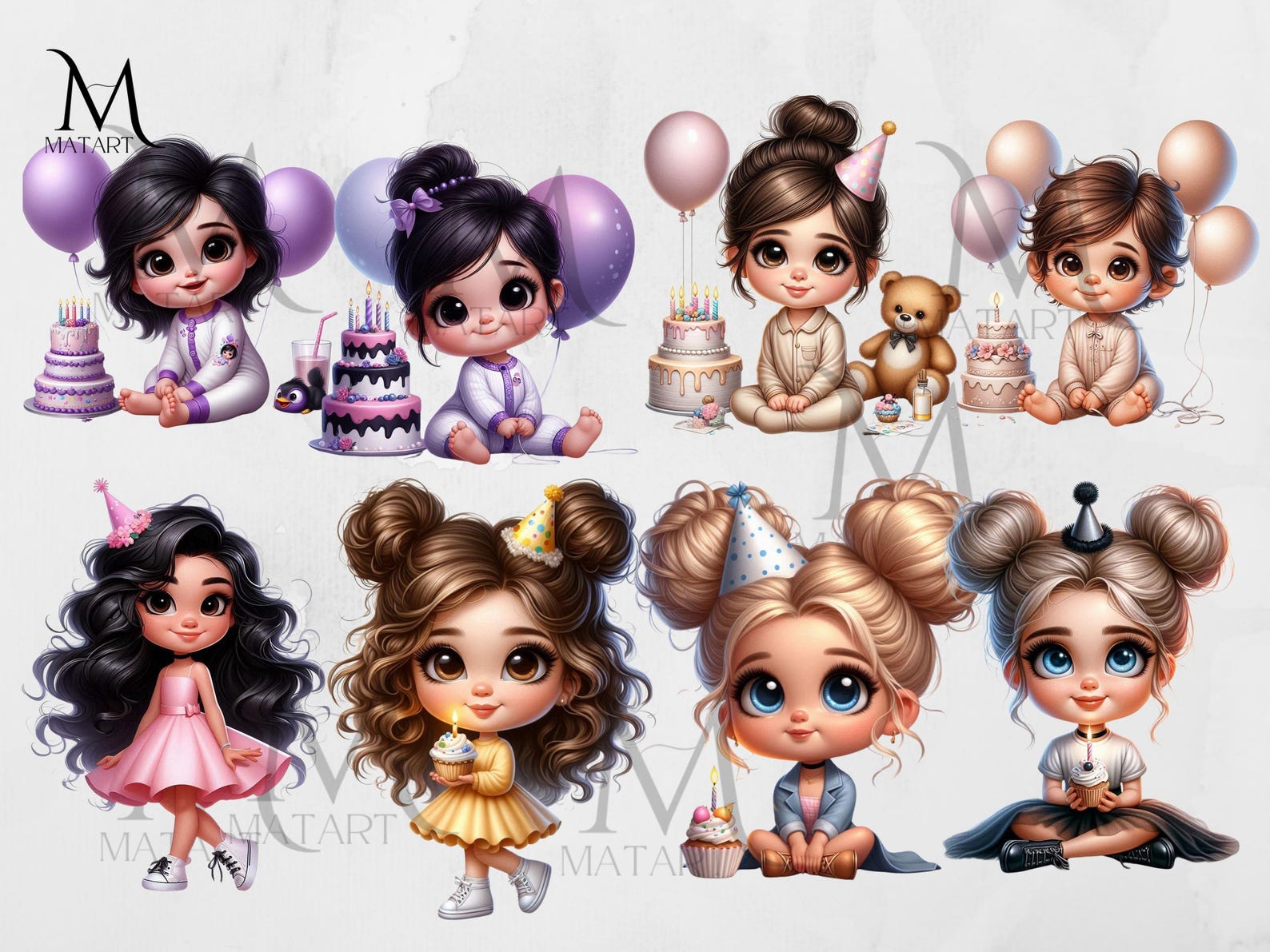 Birthday Kids Clipart: Happy Birthday PNG Images (60 Files) - Etsy