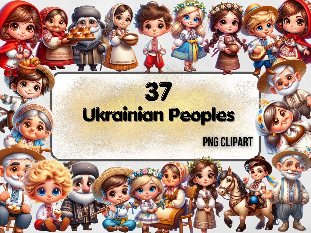 Ukrainian Story Characters Wearing a Traditional Clothes, Ukrainian ...