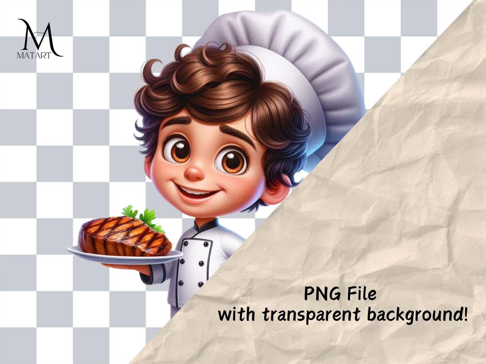 Boy Chef Clipart, Cook Clipart, Cute Boy in Kitchen, Cartoon Kids Png ...