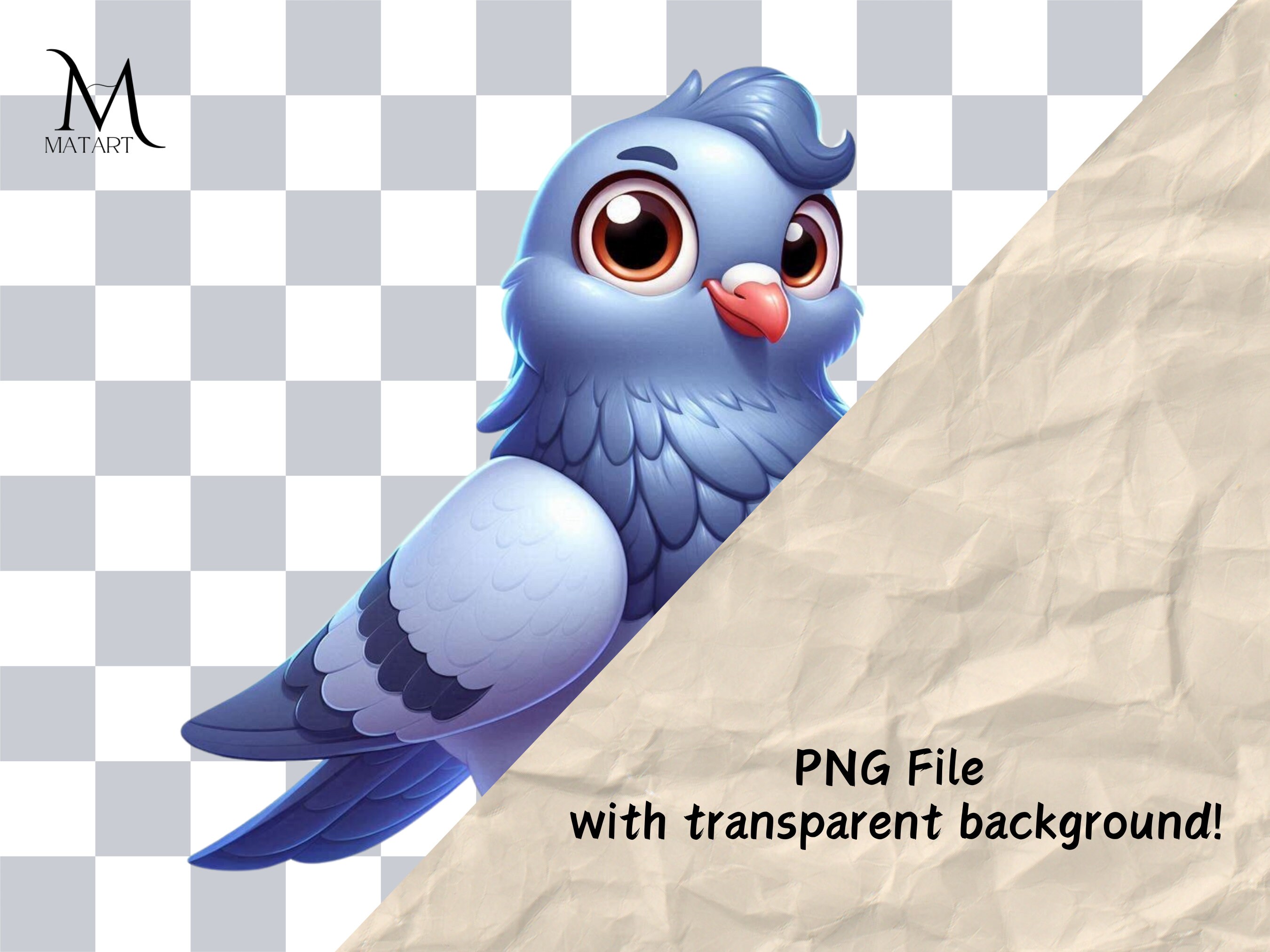 Cute Birds Clipart Cartoon Style Animals Fairy Tale Kid Book Characters ...