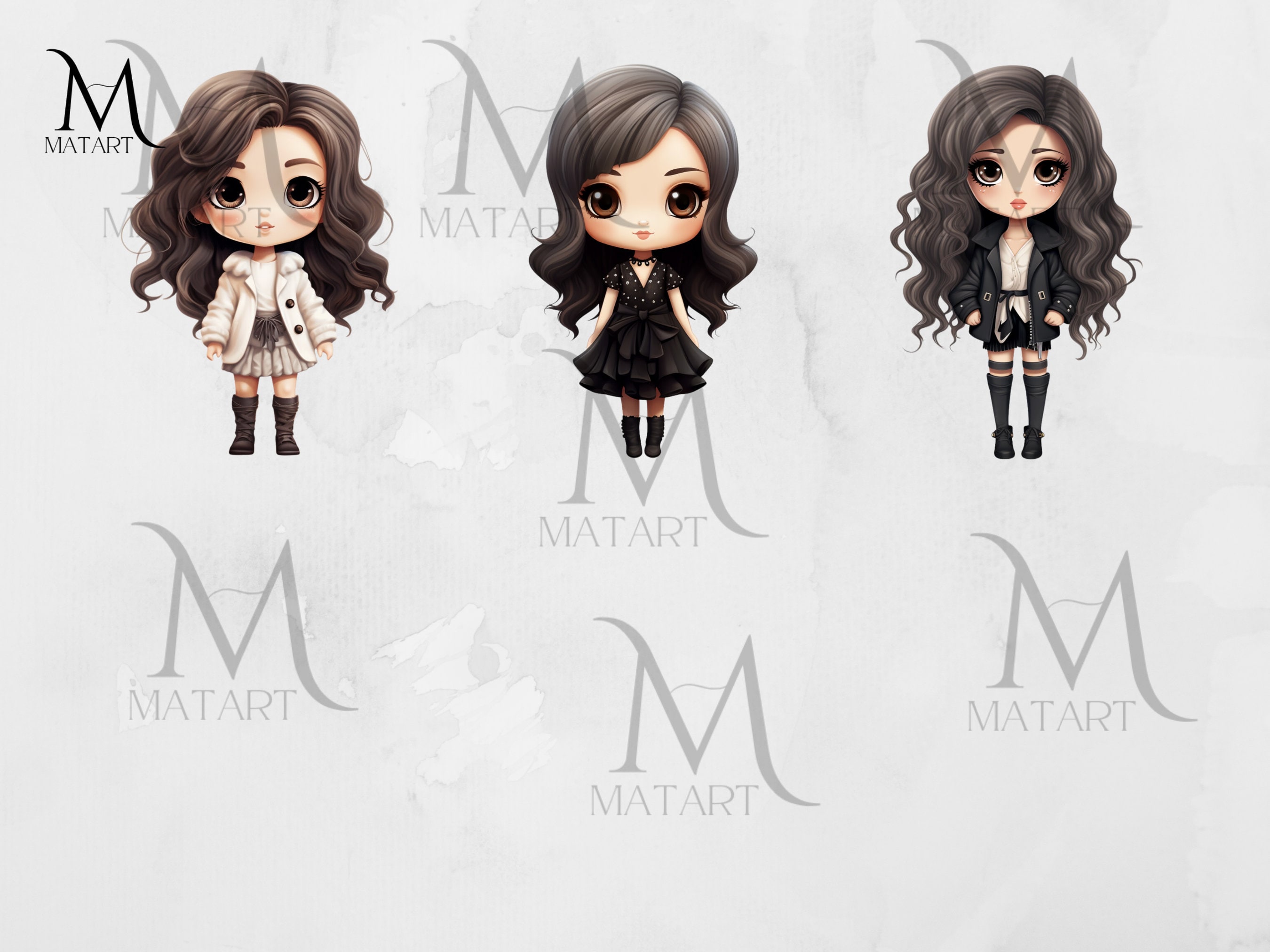 Fashion Chibi Doll, Cute Doll, Chibi PNG, Chibi Digital Art, Chibi ...