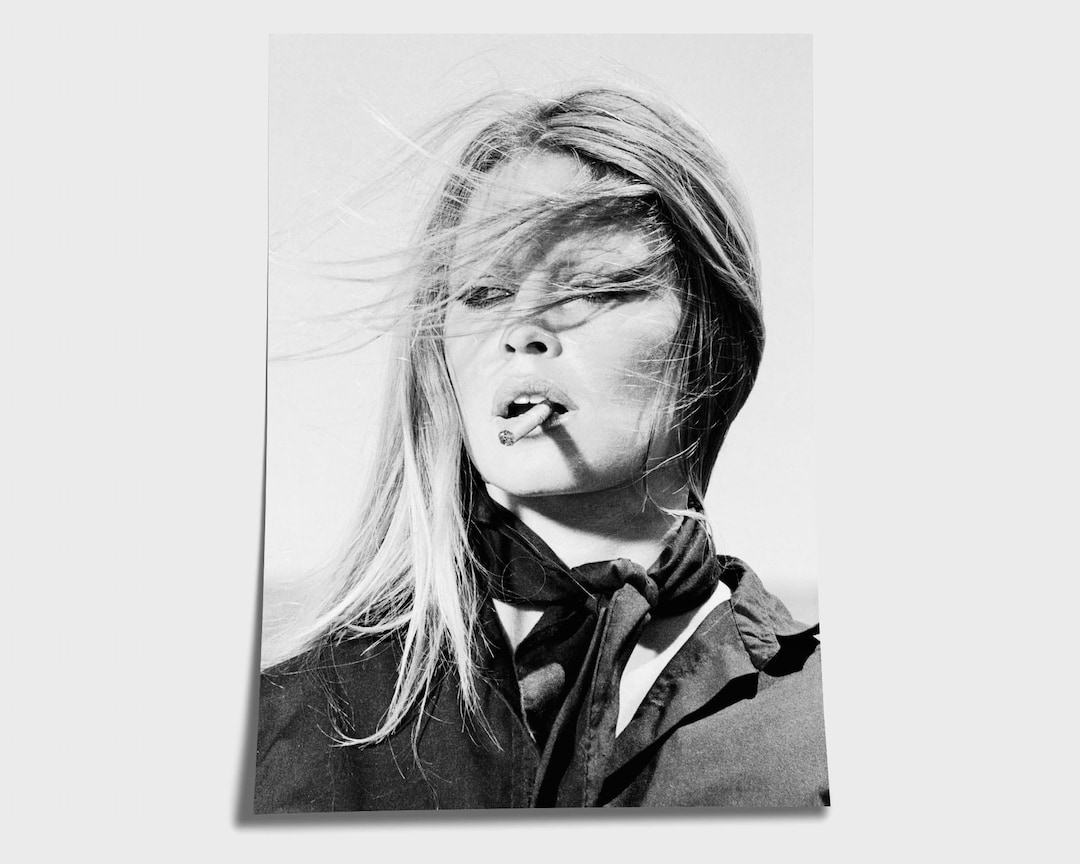 Brigitte Bardot Smoking Print Poster - Etsy