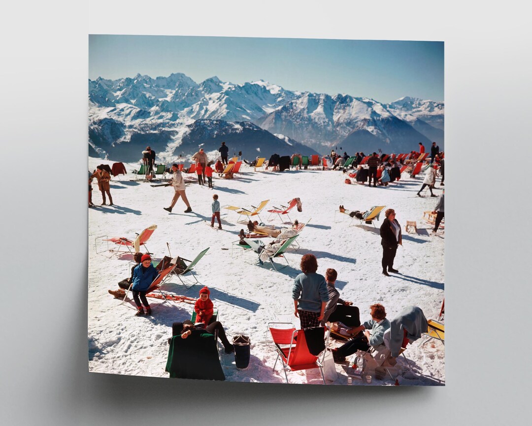 Slim Aarons Verbier Vacation Print Poster Holiday-makers Take in the ...