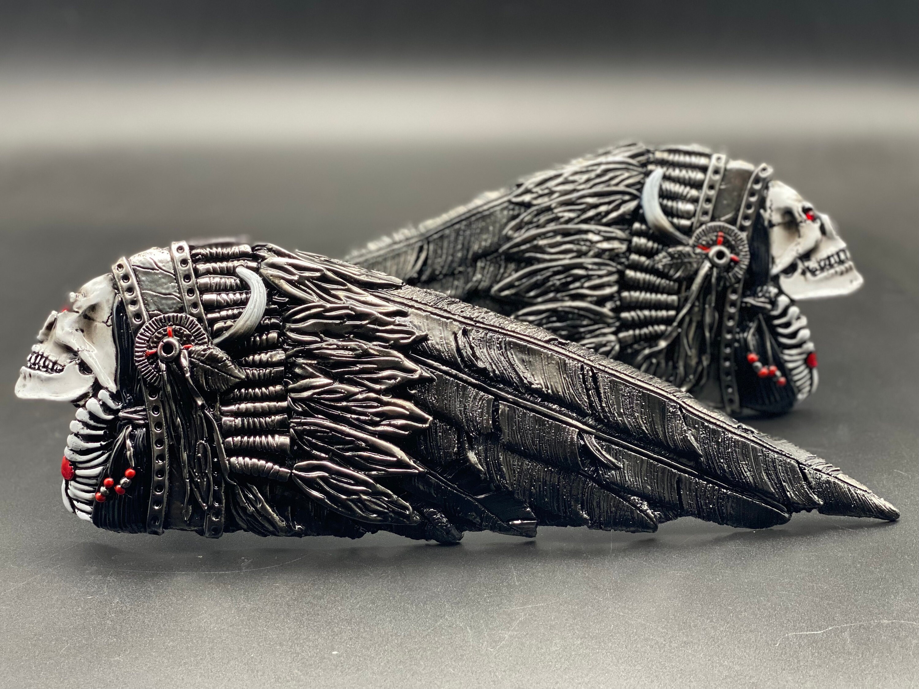 Skull Chief Tank Emblem Set Chrome Face/black and Red Accents - Etsy