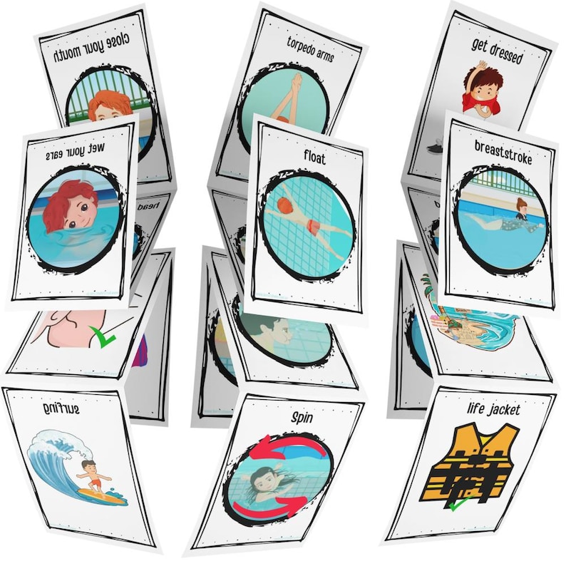SWIMMING VISUALS FLASHCARDS Learn to Swim Teacher Resources Instant ...