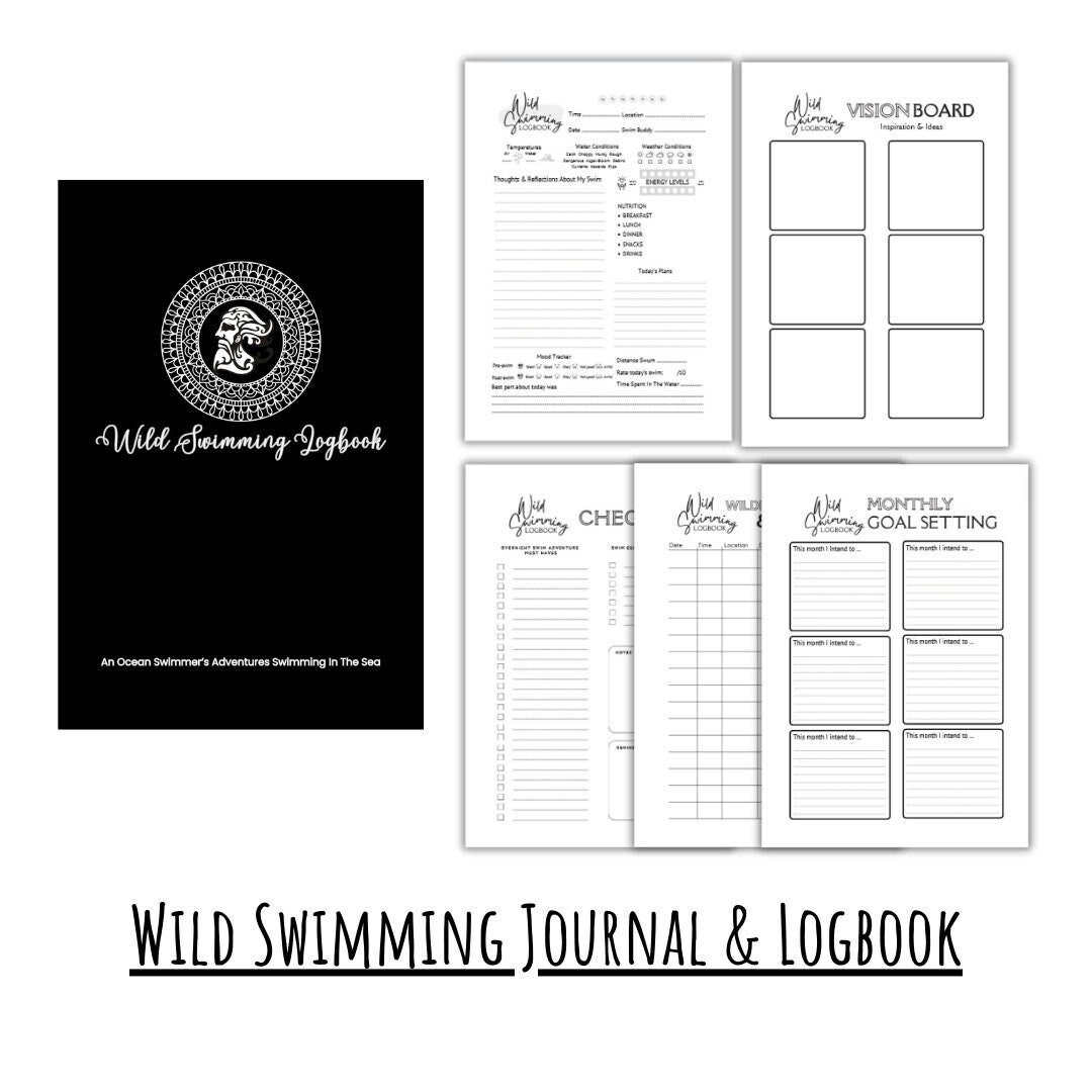 Mens Wild Swimming Journal & Logbook for Open Water Swimmers Gift for ...