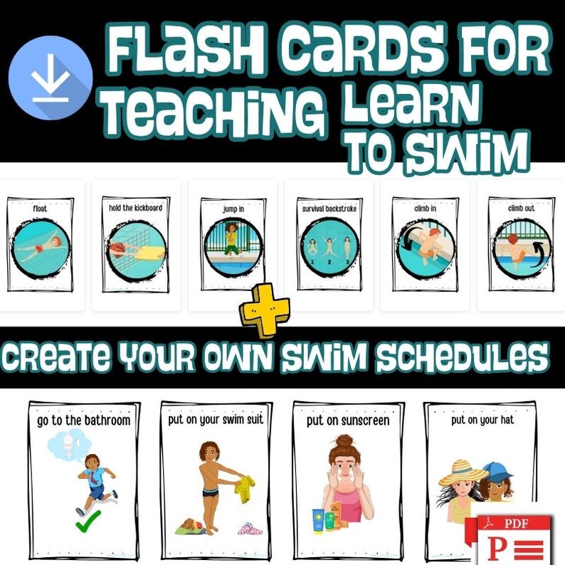 Swimming Visual Cues Flashcards: Special Needs Adaptive Swim Resources ...