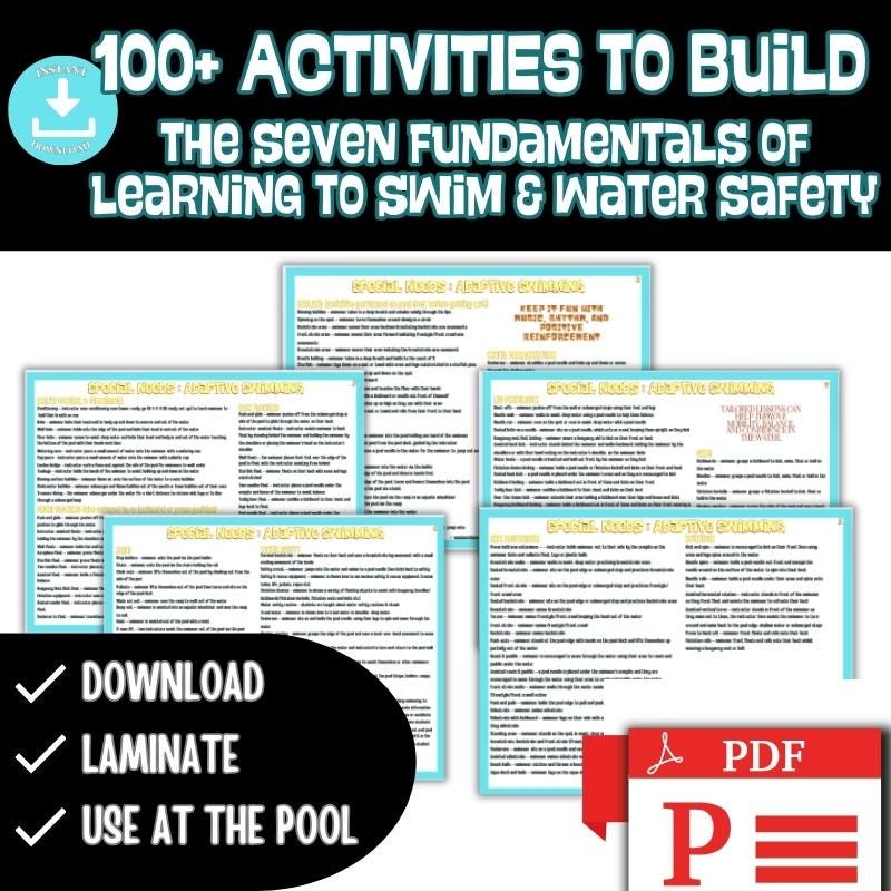 ADAPTIVE SWIMMING Lesson Plan for Special Needs Learn to Swim Lesson ...