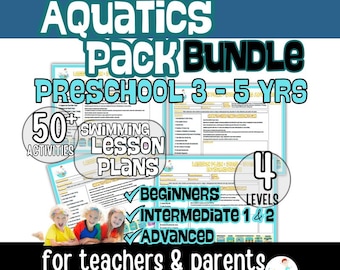 PRESCHOOL AQUATICS BUNDLE 3-5 Years Lesson Plans for Beginners ...