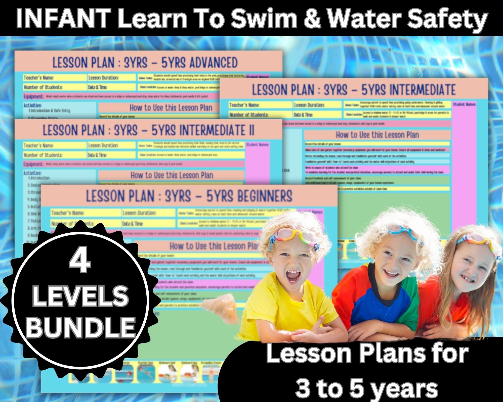 3 to 5 Years 4 Levels Bundle BEGINNER, INTERMEDIATE & ADVANCED Learn to ...