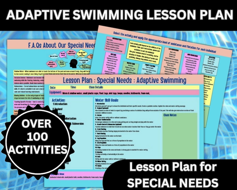 100 Activities for ADAPTIVE SWIM Lessons for Special Needs Learn to ...