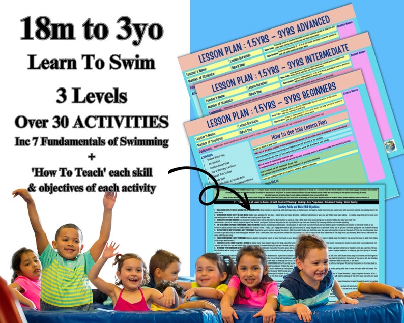 TODDLER Bundle 18mths 36mths Learn to Swim Lesson Plans Tots Water ...
