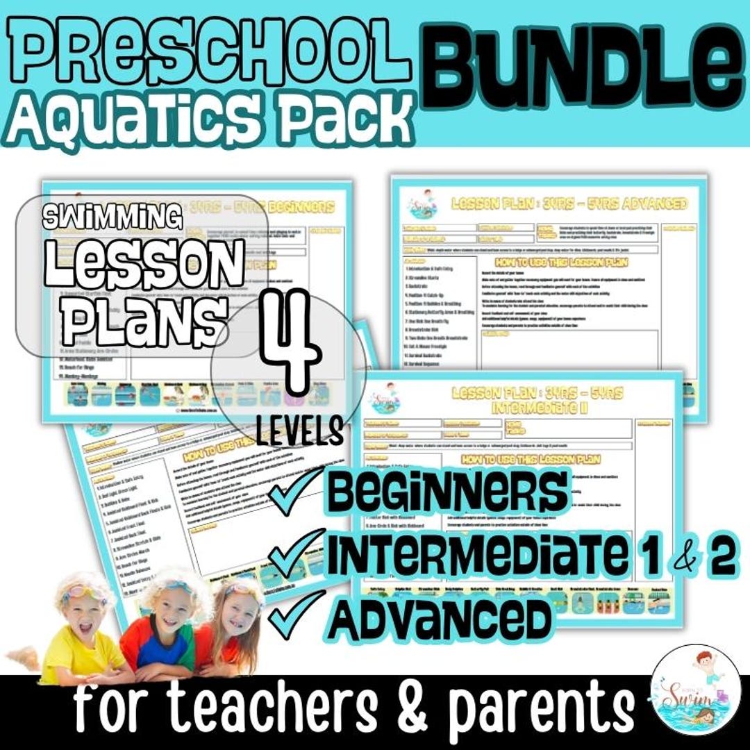 PRESCHOOL 3-5 Years AQUATICS BUNDLE Beginners-intermediate-advanced ...