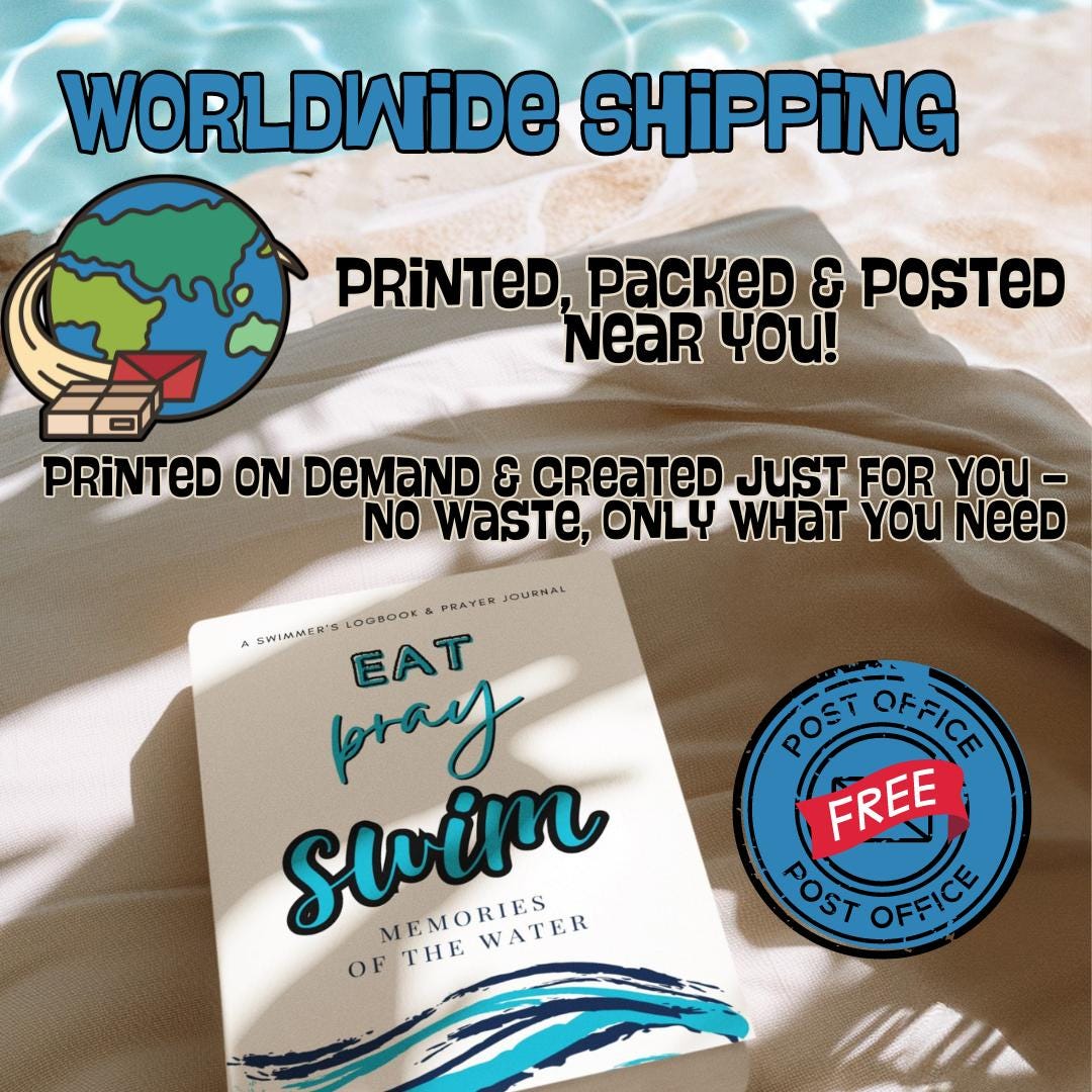 Eat Swim Pray PRAYER Journal for CHRISTIAN SWIMMERS Open Water Tracker ...