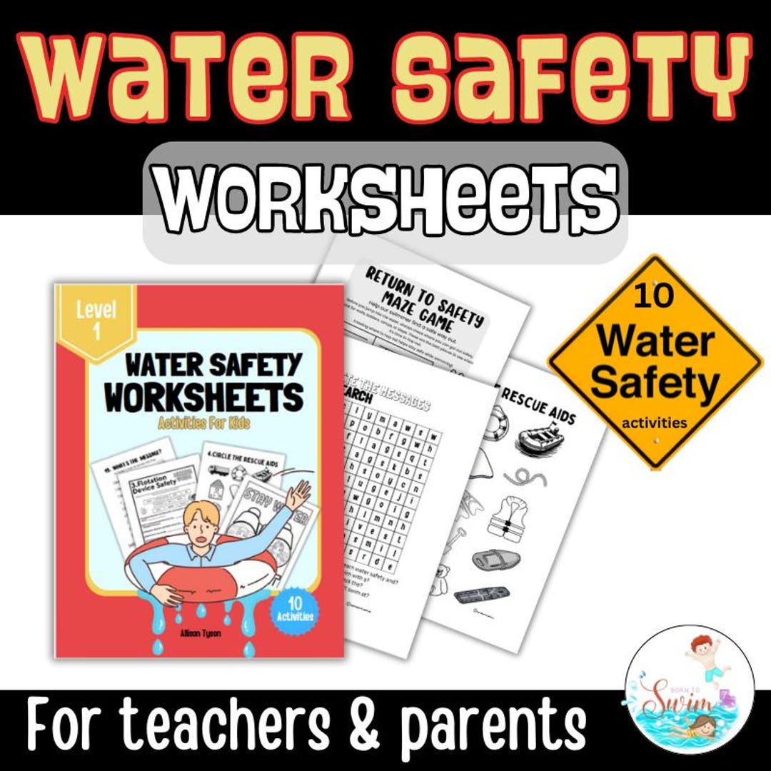 Water Safety Worksheets for Kids Under 8 Printable Basic Word Search ...