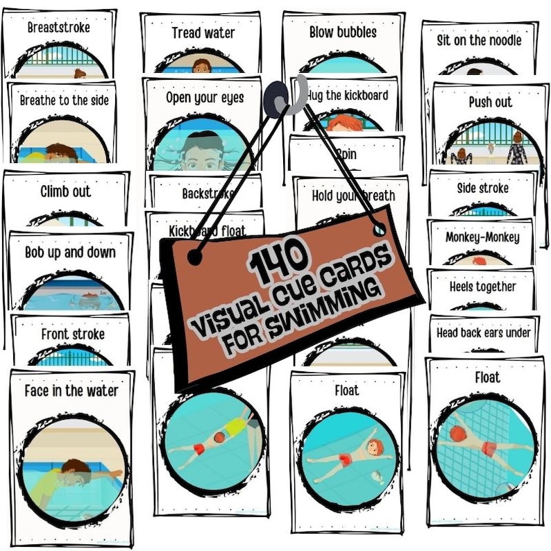 Swimming Visual Cues Flashcards: Special Needs Adaptive Swim Resources ...