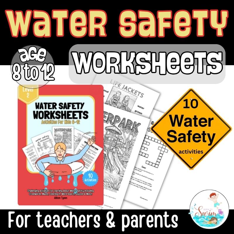 8-12yo Water Safety Worksheets for Kids Crossword Color in Sheets ...