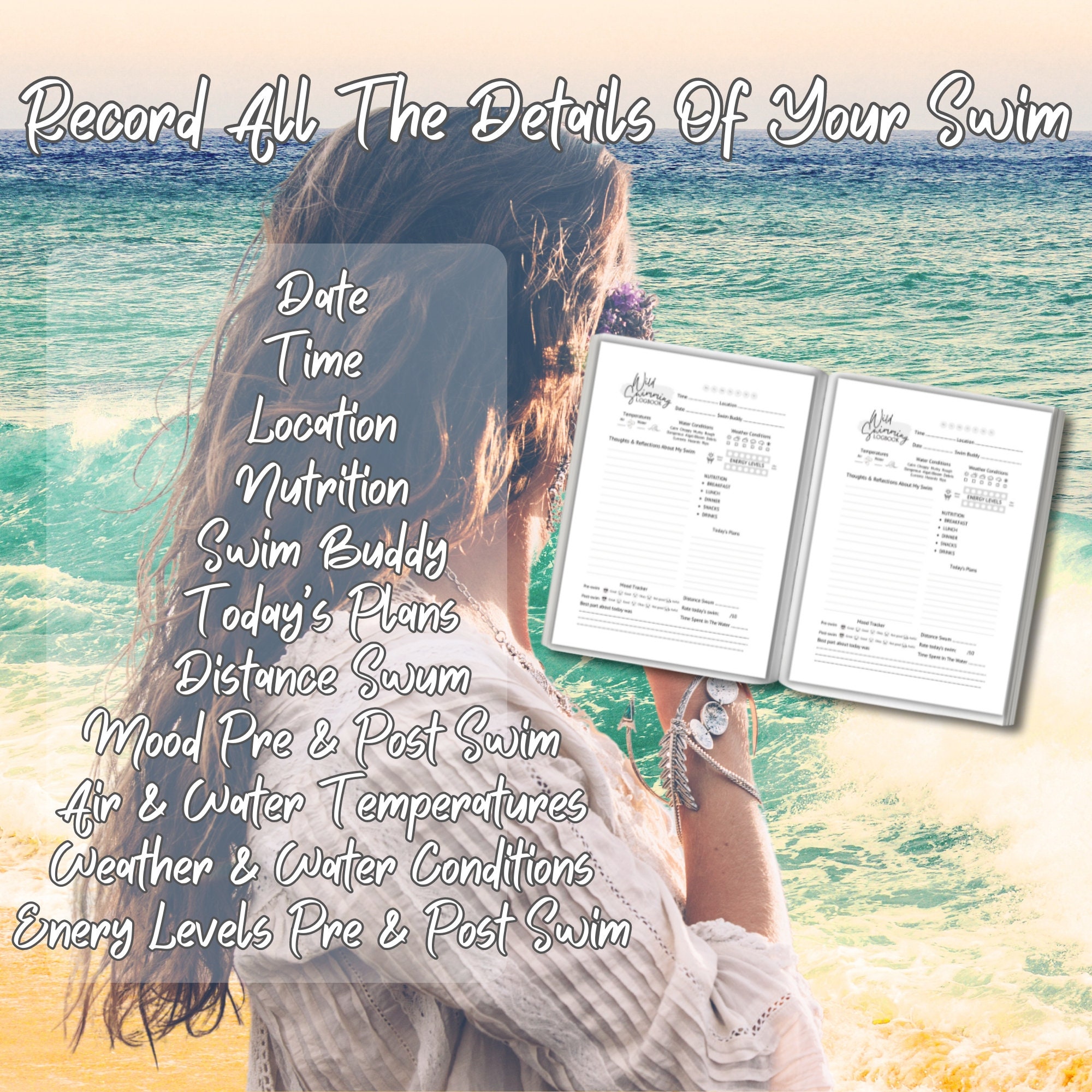 Wild Swimming Journal and Logbook for Open Water Swimmers Swims Tracker ...